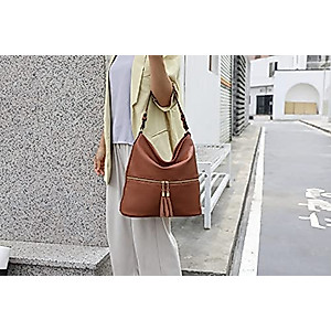 MKF Collection Hobo Purses for Women –Leather Handbag Womens Shoulder bag – Fashion Top Handle Pocketbook Wristlet Wallet Black