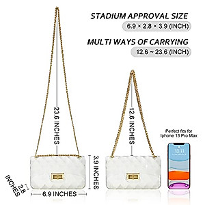 Mum's memory Semi Clear Purse for women Jelly Bag Clear Clutch Bag Stadium Approved Clear Crossbody Shoulder Clutch Handbag Cute Fashion Design See Through Clutch Mini Shoulder Bag