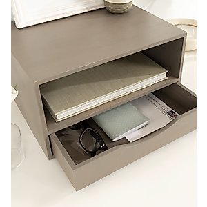 Kate and Laurel Hutton Modern Floating Shelf and Side Table, 12.5 x 10 x 7, Gray, Modern Farmhouse Floating End Table with Graywash Finish for Storage and Display