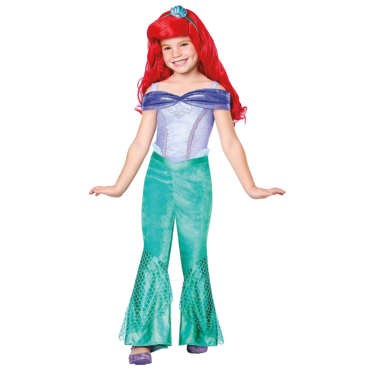 Spirit Halloween Disney Princess Toddler Ariel Jumpsuit Costume | Officially Licensed | The Little Mermaid | Group Costumes - 3-4T