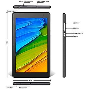 PRITOM 7 inch Tablet 32 GB -Android 11 Tablet PC with Quad Core Processor, HD IPS Display, Dual Camera, WiFi, Bluetooth, Tablet with Case, 2022