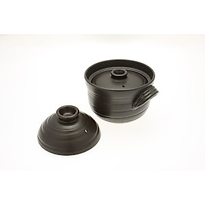 Kotobuki 190-803 Earthenware 1.5 Cup uncooked resulting in 4 Cup cooked Rice Cooker, Matte Black