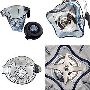 64-Ounce Blender Container, Transparent Food Blender Container with Blade Lid Blender Replacement Parts Fit for Vitamix 5300 Container Blender Pitcher Compatible for G-Series Blender 2L