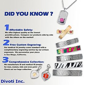 Divoti Tri-Strand Stainless Steel Interchangeable Medical Alert Replacement Bracelet for Women -6.0"