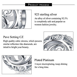 FOREVER QUEEN Letter Charm Initial A-Z Alphabet Charm Dangle Charm for Bracelet Necklace, 925 Sterling Silver CZ Beads Charm Personalized Jewelry Gift for Men Women Girls Birthday Valentine’s Day (S)