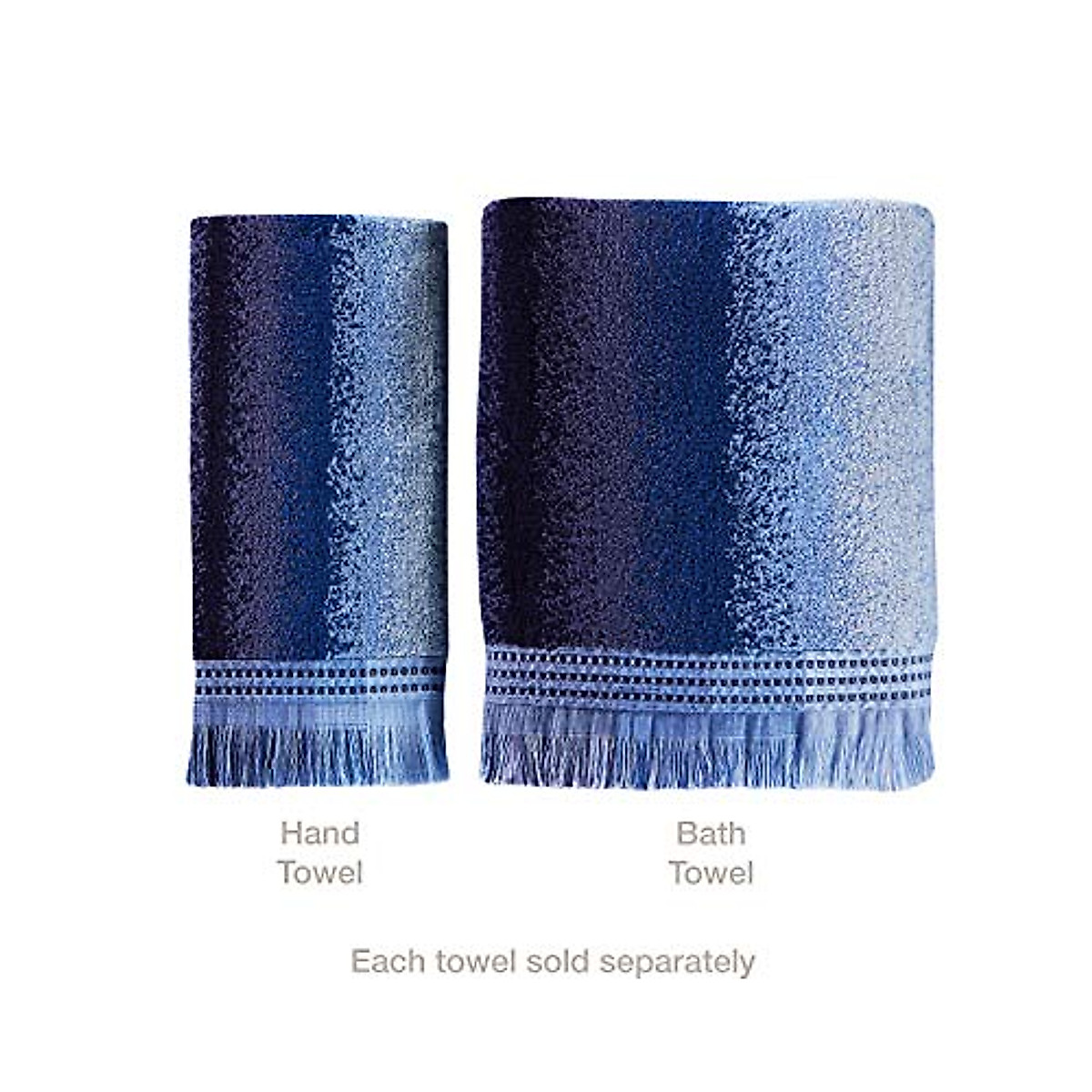 SKL Home Eckhart Stripe Hand Towel Set, Blue 2 Count