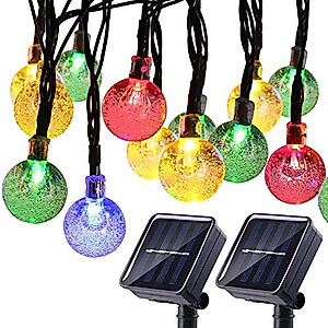 LIUPENGWEI Solar String Light, 50LED Outdoor Crystal Ball Christmas Decorative Lights Christmas Tree Lawn Garden Home Solar Water Dew Lamp Garden Ghost Light