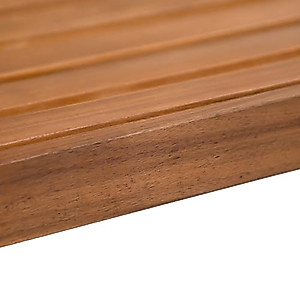 Greemotion Borkum 4-Feet Eucalyptus Solid Wood Outdoor Bench, Garden Chair for Patio Backyard Porch, Natural