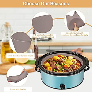 Silicone Slow Cooker Liners Fit 7-8 QT Oval Slow Cooker Crock Pot, Food Grade Silicone Crock Pot Liners Reusable & Leakproof Dishwasher Safe Crockpot Liner