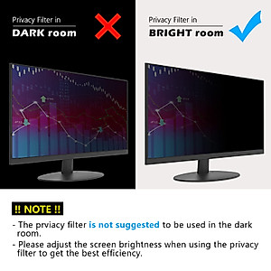 FILMEXT [2023 Upgrade 24 Inch Computer Privacy Screen Filter for 16:9 All-in-One Desktop/Frameless Monitor-Removable Blue Light UV Blocking Privacy Shield for Thin Bezel Computer