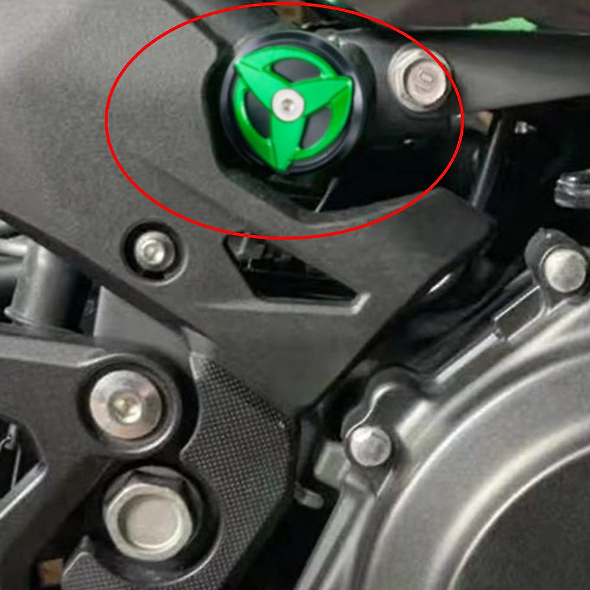 Motorcycle Frame Hole Decorative Cover Plug Cap Set Spools Sliders Stand Screws for Kawasaki EX400 Ninja 400 Z400 2018-2022 NINJA400 Z 400 (Black&Green)