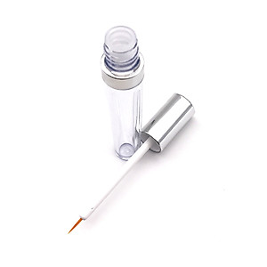 3 pcs 5ml Silver Acrylic Empty Eyelashes Tube Eyeliner Vials Bottle With Wand Applicators for Eyelash/Eyebrow Growth Serum Castor Oil