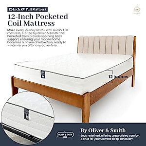 Short Full Mattress - 12 Inch Cool Memory Foam & Spring Hybrid Mattress with Breathable Cover - Comfort Tight Top - Rolled in a Box - Oliver & Smith