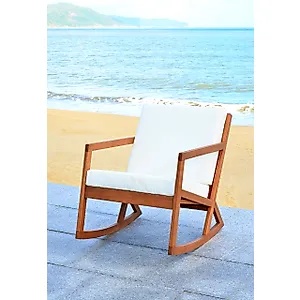 Safavieh Outdoor Rocking Chair and Christopher Knight Home Acacia Wood Side Table