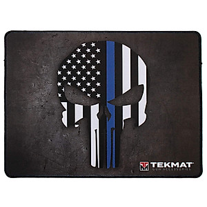 TekMat Thin Blue Line Punisher Police Support Ultra Premium Gun Cleaning Mat, Black, 15" x 20"