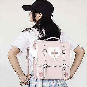 Kawaii Backpack Japanese Anime Cosplay Bag Goth Accessories Cross Heart Wings