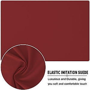 Huierxun PU Stretch Fitted Rectangle Tablecloth with Elastic Edge 35 x 59 Inch Waterproof Oil Proof Table Cloth Wipeable Table Cover for Indoor Outdoor Furniture Protect (Red,35"x59")