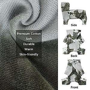 Kuoser Dog Pajamas, 4 Legs Tie-Dye Dog Clothes for Cold Weather, Lightweight Puppy Hoodie Pet Sweatshirt Doggie Hooded Outfits Warm Pet Apparel Holiday Costumes for Small & Medium Dogs Cats XXS-XL