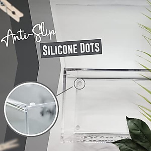 ATFANO Acrylic Dryer Sheet Holder with Strong Hinged Lid & Curved Corners for Laundry Room, Living Room, Kitchen, Farmhouse Décor & Organization, Large Size, Durable, Eco- friendly