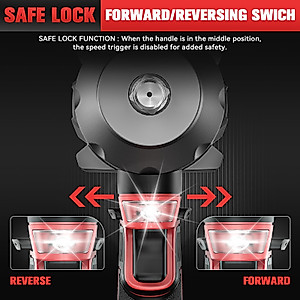 Cerycose Cordless Impact Wrench 1/2 inch for Milwaukee 18V Battery, 900Ft-lbs (1200N.m) Brushless High Torque Impact Gun (No Battery)