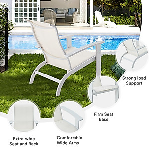 DIFY Patio Adirondack Chair Set of 2,Outdoor Adirondack Chair Weather Resistant for Backyard,Pool Deck and Beach,White