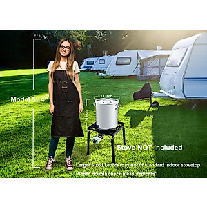 CONCORD 36 QT Stainless Steel Stock Pot w/Basket. Heavy Kettle. Cookware for Boiling (36)