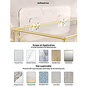 Iperlife Corner Shower Caddy Gold, Adhesive Shower Shelf Corner Shower Organizer with Hooks, 2-Pack Wall Mounted Bathroom Shelf for Inside Shower (Only Fits 90° Right Angle Corner)