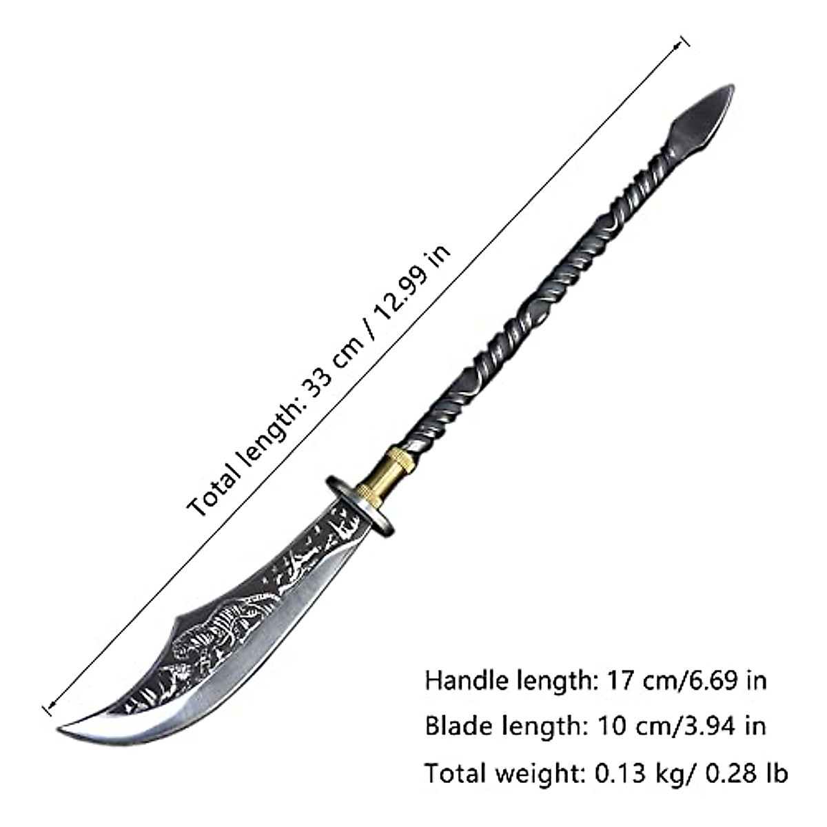 lkjad Tea Knife Full Tang Handmade Tea Set Cutting Small and Portable Sharp Collectibles Metal Stainless Steel Guan Gong Knife Letter Opener