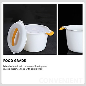 OSALADI 1L Microwave Rice Cooker Mini Rice Cooker Steamer Keep Warm Function for Soups Stews Grains Oatmeal Yellow