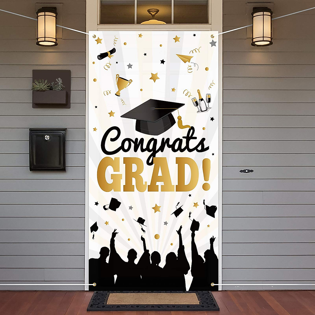 2022 Large Graduation Party Banner for Graduation Decorations, Congrats Graduation Sign Door Cover, Graduation Party Supplies for Photo Prop Booth Backdrop Indoor Outdoor