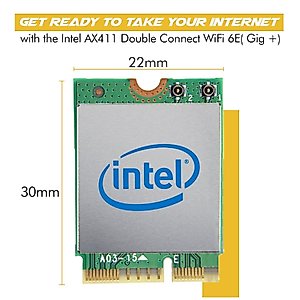 Intel AX411 WiFi 6E Adapter | Tri-Band Wireless | Up to 3.0 Gbps | CNVio2 M.2 Format for PCs | Bluetooth 5.3 Support | For Intel 12th Gen and Newer CPUs, Windows 10/11, Linux | AX411NGW (AX411)