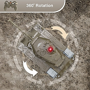 Remote Control Tank for Kids, M41A3 American Army Battle Tank, Programmable RC Tanks with Lights & Realistic Sounds, RC Military All Terrain Off-Road Vehicles, Great Gift Tank Toy for Boys