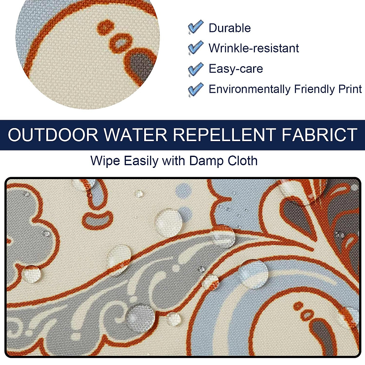 NettyPro Outdoor Patio Bench Swing Cushion Cover Replacement Water Resistant UV Protection Outside Loveseat Cushion Slipcovers with Zipper, 45 x 18 x 3 Inch