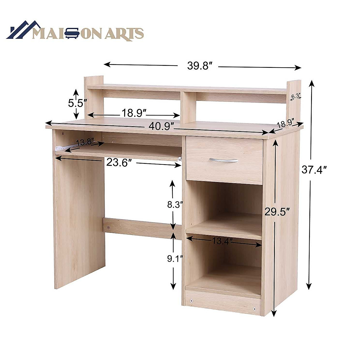 MAISON ARTS Gaming Computer PC Desk, Gamer Workstation, Small Mesa Escritorio Gamer Table Desk