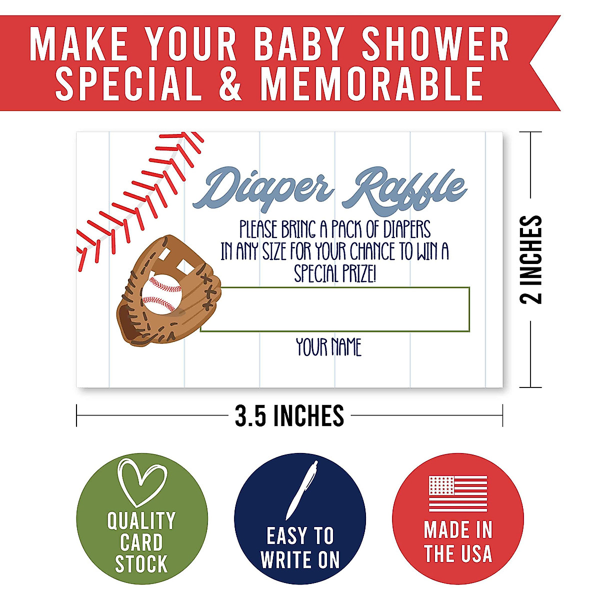 25 Baby Shower Diaper Raffle Tickets For Baby Shower Boy - Baseball Baby Shower Games For Boys, Diaper Raffle Cards, Baby Raffle Tickets, Baby Shower Invitation Inserts, Baby Shower Ideas