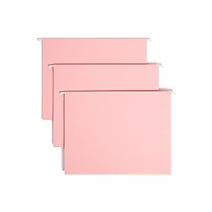 Smead Standard Hanging File Folders, 25 Count, Pink, 1/5-Cut Adjustable Tabs, Letter Size (64066)