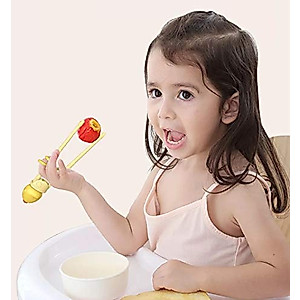 Goryeo Baby Training Chopsticks for Kids - Kids Chopsticks Use Completely Harmless Material - Anti-dislocation Buckle Design - Includes Portable Box (Brown)