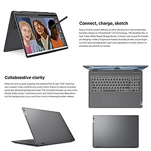 Lenovo 2023 Newest IdeaPad Flex 5 2-in-1 Laptop, 16" 2.5K Touchscreen, Intel Core i7-1255U (10 cores), 16GB RAM, 512GB SSD SSD, Intel Iris Xe Graphics, Wi-Fi 6, Backlit Keyboard, Windows 11 Home