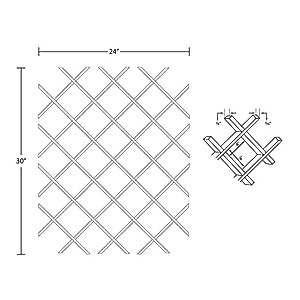 18-Bottle Trimmable Wine Rack Lattice Panel Inserts in Unfinished Solid North American Hard Maple