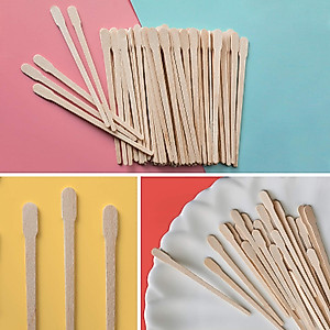 Mibly Wooden Wax Sticks - Eyebrow, Lip, Nose Small Waxing Applicator Sticks for Hair Removal and Smooth Skin - Spa and Home Usage (Pack of 200)