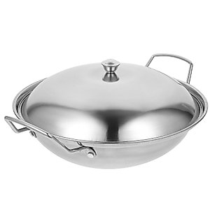 Anneome Stainless Steel Cooking Utensils 1 Set Pot Stove Pot with Lid Steak Stainless Steel Amphora Woks Pan