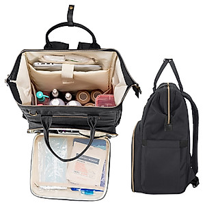 Damero Nurse Bag for Work Supplies, Nurse Backpack with Laptop Sleeve for Home Care Nurse, Medical Students and More, Black, Patent Design