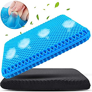 Large Gel Seat Cushion for Long Sitting (Super Large & Thick), Soft & Breathable, Gel Cushion for Wheelchair Reduce Sweat, Gel Chair Cushion for Hip Pain, Gel Seat Cushion for Office Chair Comfort