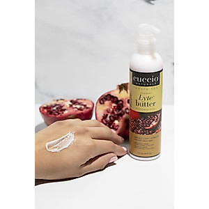 Cuccio Naturale Lyte Ultra-Sheer Body Butter - Replenishing Scented Moisturizer Cream - Deep Hydration To Repair Dry Skin - All Natural, Cruelty-Free Formula - Pomegranate And Fig - 8 Oz