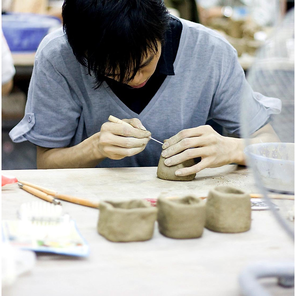 Blisstime Set of 30 Clay Sculpting Tools Wooden Handle Pottery Carving Tool Kit