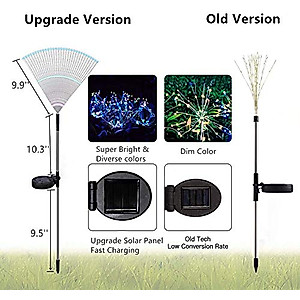 HELESIN Outdoor Solar Garden Lights，105 LED Solar Powered Decorative Stake Landscape Light DIY Flowers Fireworks Stars for Walkway Pathway Backyard Christmas Party Decor 2 Pack（Mulit-Color）