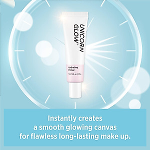 UNICORN GLOW Hydrating Primer - Makeup Grip Gel Primer Hydrating face primer, Pore blurring smoothing Long lasting make up Vegan Cruelty-Free [2023 Updated Package is White]
