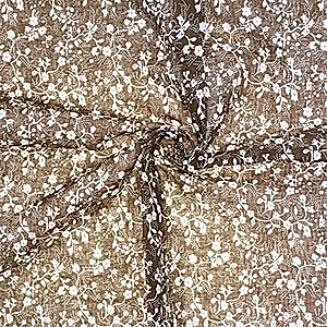 Pofik 7 pcs/lot Quilting Fabric Bundles,100% Cotton Fat Quarters Printed Craft Fabric, 20 x 20 inches (50cm x 50cm) Precut Squares Sheets for Patchwork DIY Craft Sewing (Brown)