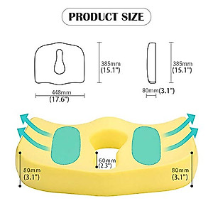 Memory Foam Seat Cushion for Office Chair-Coccyx Seat Cushion-Pain Relief Cushion-Orthopedic Seat Cushion Pillow-Ergonomic Contoured Posture Corrector-Short Plush-Grey