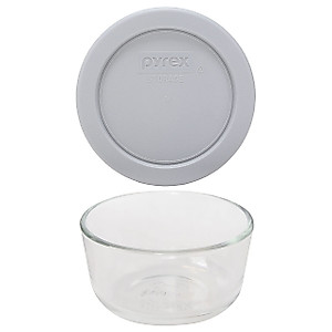 Pyrex (1 7202 Glass Bowl & (1) 7202-PC Jet Gray Lid Made in the USA